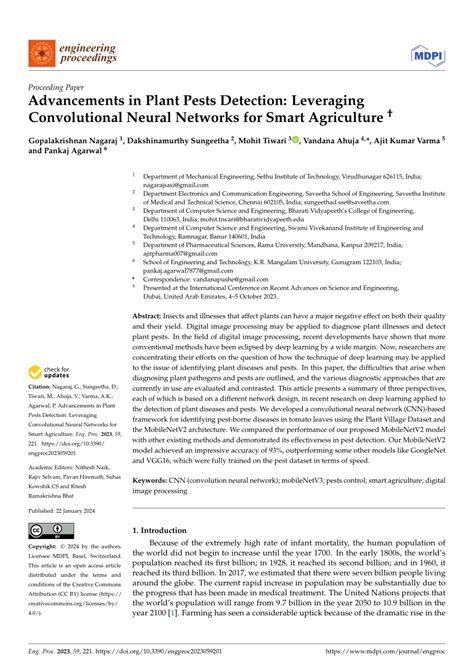 Pdf Advancements In Plant Pests Detection Leveraging Convolutional Neural Networks For Smart