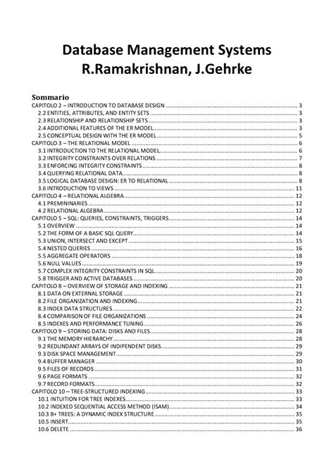 Riassunto Libro Database Management System Docsity