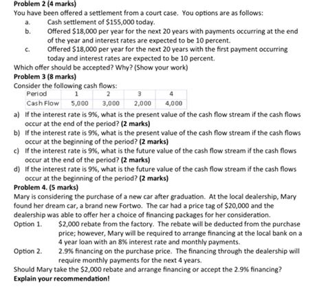 Solved Problem 2 4 Marks You Have Been Offered A
