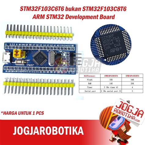 jual stm32f103c6t6 bukan stm32f103c8t6 arm stm32 development board shopee indonesia