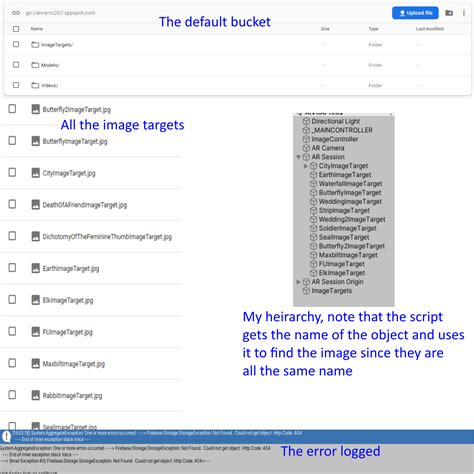 c aggregate exception firebase cannot find image specified stack