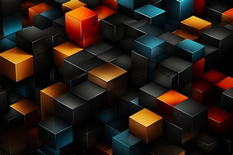 Premium Photo Seamless 3d Geometric Pattern On Black Background