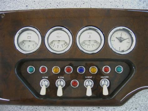 Vintage Mini Cooper Dashboard With Gauges And Lights