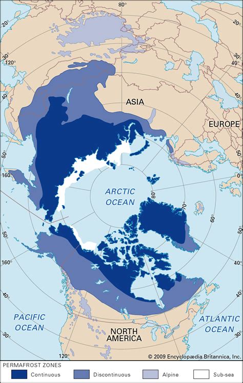 Permafrost Distribution In The Northern Hemisphere Arctic Desert Map