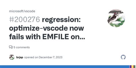 Regression Optimize Vscode Now Fails With Emfile On Linux · Issue 200276 · Microsoftvscode