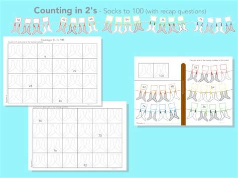 Counting In 2s To 100 Socks With Recap Questions Teaching Resources