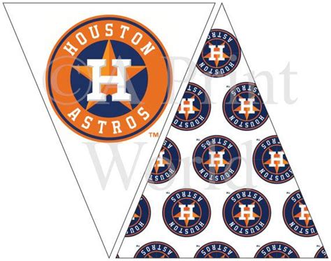 Houston Astros Printable Banner Flag For Baseball Decor