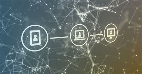 Animation Of Network Of Connections And Digital Icons Against Grey Gradient Background Stock