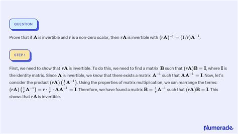 ⏩solved prove that if 𝐀 is invertible and r is a non zero scalar