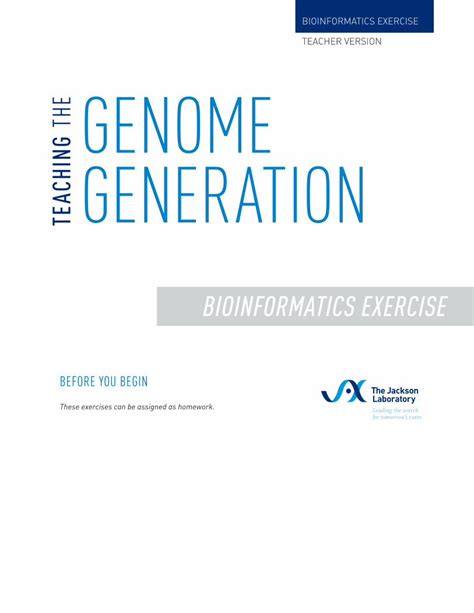Pdf Bioinformatics Exercise Teacher Version The Genome Dokumen Tips