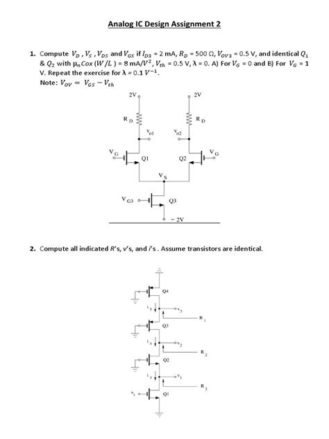 Analog Ic Design Assignment 2 Amplifier Operational Amplifier