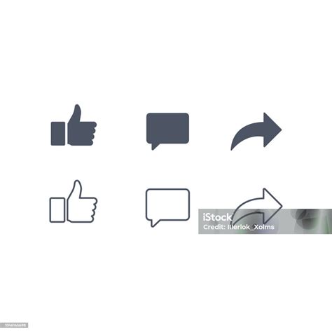 엄지 고 흰색 배경에 Repost 및 코멘트 아이콘 소셜 미디어 아이콘 Empathetic Emoji 반응 아이콘 세트입니다 소셜 네트워킹에 대한 스톡 벡터 아트 및 기타