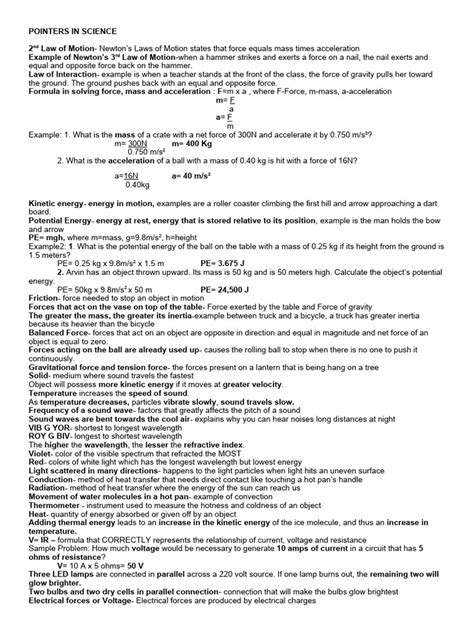 Pointers In Science 1st Periodical Test Pdf Series And Parallel