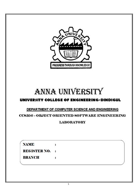 Oose Lab Oose Lab Manual Anna University University College Of