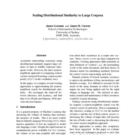 Scaling Distributional Similarity To Large Corpora Acl Anthology