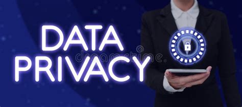 Conceptual Caption Data Privacy Word Written On Internet Security And