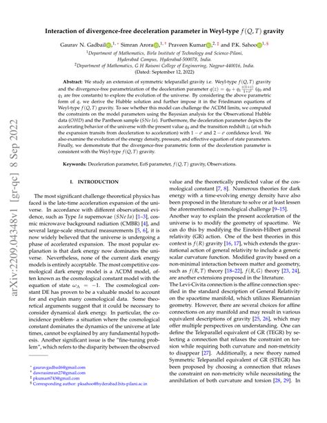 Pdf Interaction Of Divergence Free Deceleration Parameter In Weyl