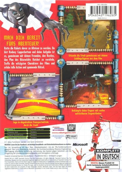 Robots Boxarts For Microsoft Xbox The Video Games Museum