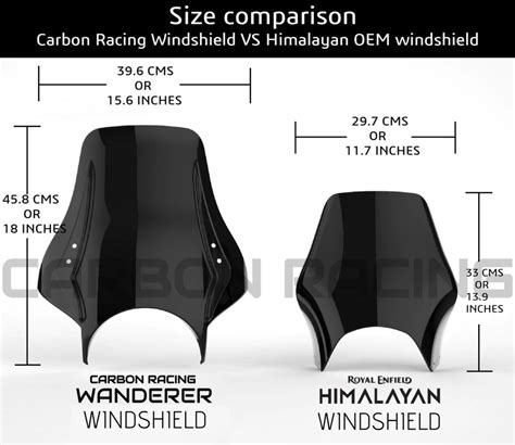 Carbon Racing Wanderer Premium Windshield For Re Interceptor 650 V2