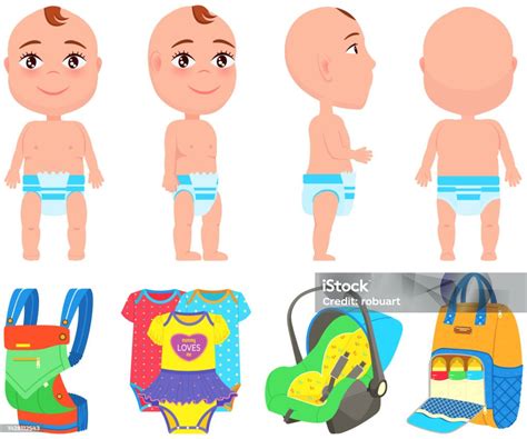 아이와 함께 어머니의 취미를위한 장치 및 다른 각도에서 아기의 삽화보기 가방에 대한 스톡 벡터 아트 및 기타 이미지 가방 가족 개인 장식품 Istock