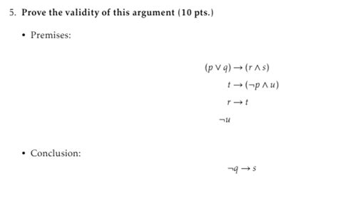 Solved Prove The Validity Of This Argument 10 ﻿pts