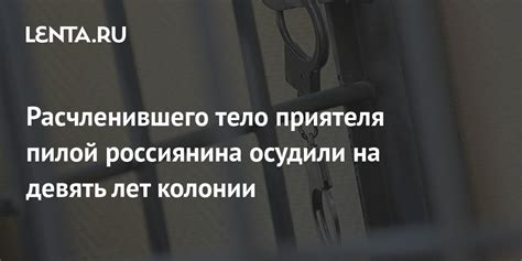 Расчленившего тело приятеля пилой россиянина осудили на девять лет колонии Следствие и суд