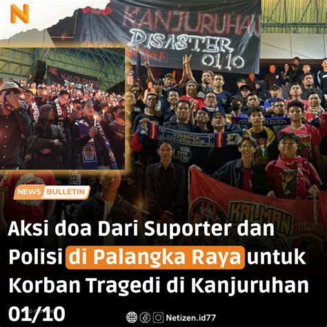 Aksi Doa dari Suporter dan Polisi diPalangka Raya untuk Korban Tragedi 1/10 Kanjuruhan