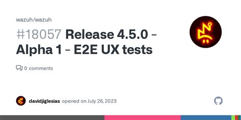 Release 450 Alpha 1 E2e Ux Tests · Issue 18057 · Wazuhwazuh · Github