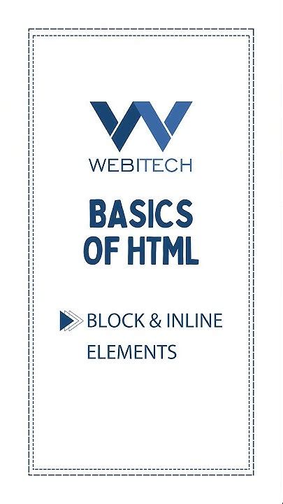 Webitechshorts 22 Difference Between Block Andinline Elements In Html With Example In Html