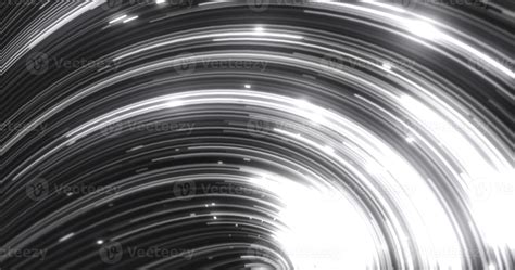 Abstract energy black and white swirling curved lines of glowing magical streaks and energy ...