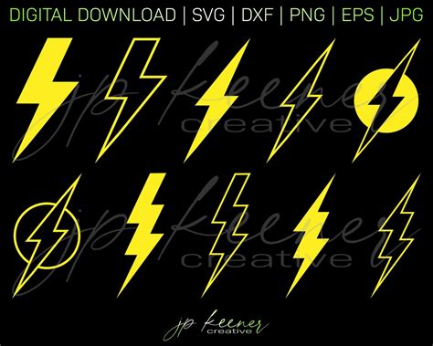 Lightning Bolt SVG Bundle Lightning Bolt Cut File Bundle Etsy