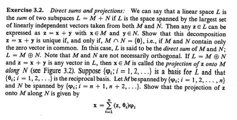 Exercise Direct Sums And Projections We Can Say Chegg Com