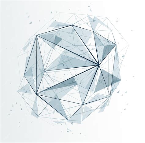 Premium Vector Mesh Object Fractal Design With Connected Lines Vector Abstract Background Low