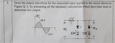 1 Draw the output waveform for the sinusoidal | StudyX
