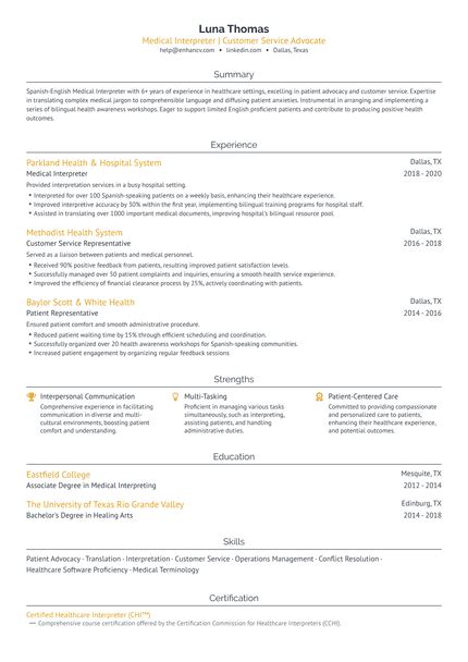 6 Interpreter Resume Examples Guide For 2024