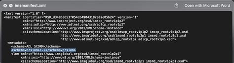 This Imsmanifestxml File Shows That The Package Version Of This Scorm Is 12