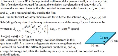 We Want To Use A 3d Infinite Potential Well To Model