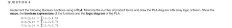 Solved Question 4 Implement The Following Boolean Functions