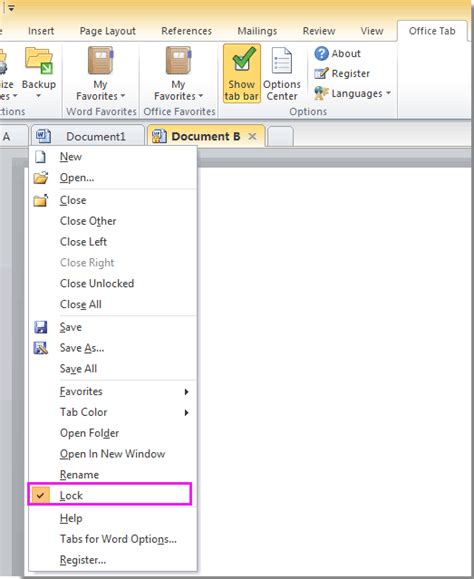 Lock Or Unlock Office Documents Files While Editing