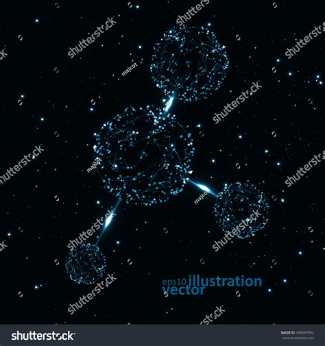 Molecular Structure Network Connection Abstract Vector Stock Vector