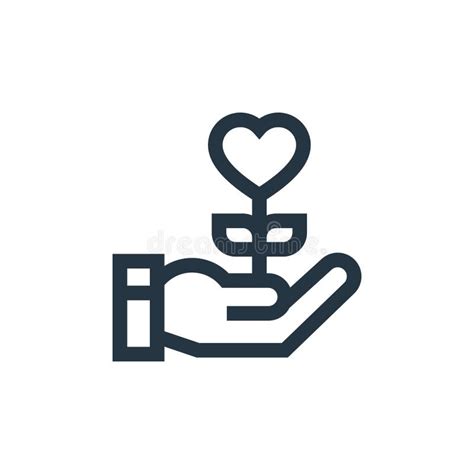 Charity Vector Icon Isolated On White Background Outline Thin Line