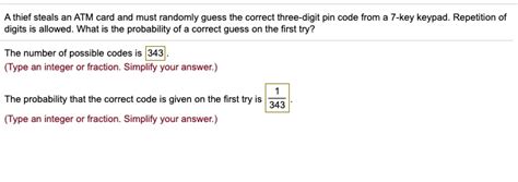 solved a thief steals an atm card and must randomly guess the correct