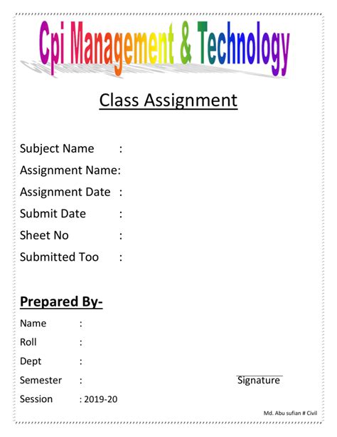 Class Assignmentformet Sheet 1