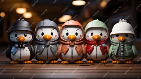 Premium Ai Image Cartoon Penguins Background Penguin Ai Generated