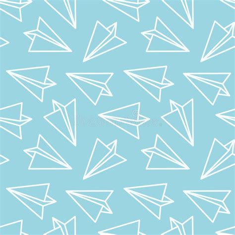 Seamless Pattern With Paper Airplanes Stock Vector Illustration Of Airplane Background 247289564
