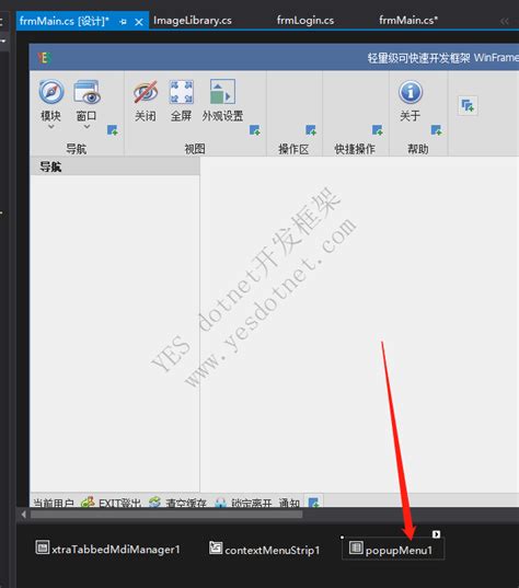 devexpress ribboncontrol 自定义右键弹出菜单 yes开发框架网