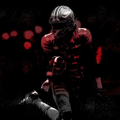 Download Football Player Red Black Artistic Portrait Wallpaper