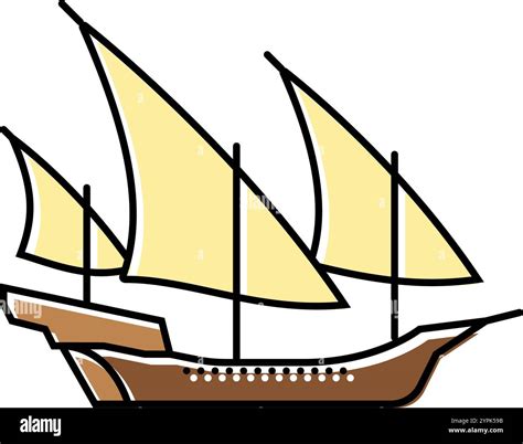 Xebec Ancient Ship Color Icon Vector Illustration Stock Vector Image And Art Alamy