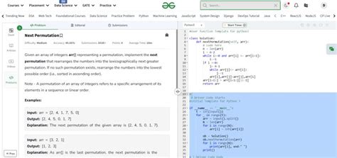 100daysofcode Dsa Geeksforgeeks Nextpermutation Python Deep Ahir