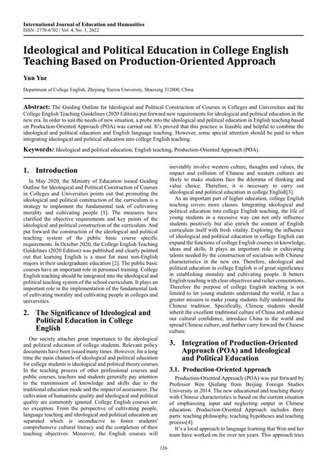 Pdf Ideological And Political Education In College English Teaching